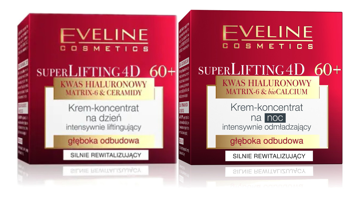 EVELINE | SUPER LIFTING 4D | Krem - koncentrat 60+ na dzień + koncentrat na noc 2x50ml | Wizaż24