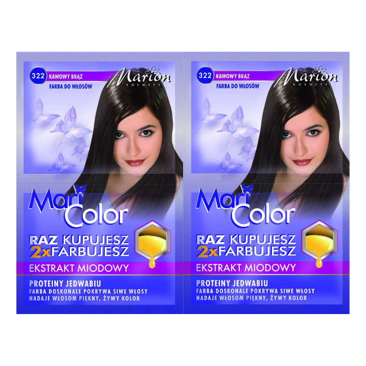 MARION | MARI COLOR | Farba Do Włosów Podwójna Saszetka 322 Kawowy Brąz ...