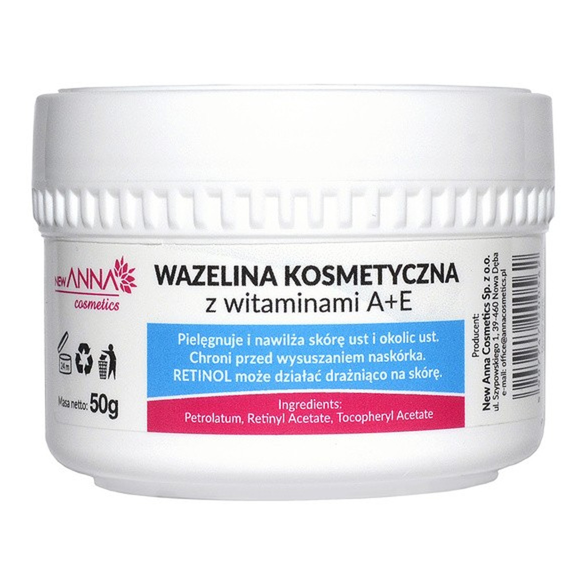 ANNA COSMETICS | Wazelina Kosmetyczna Witaminy A+E | Wizaż24